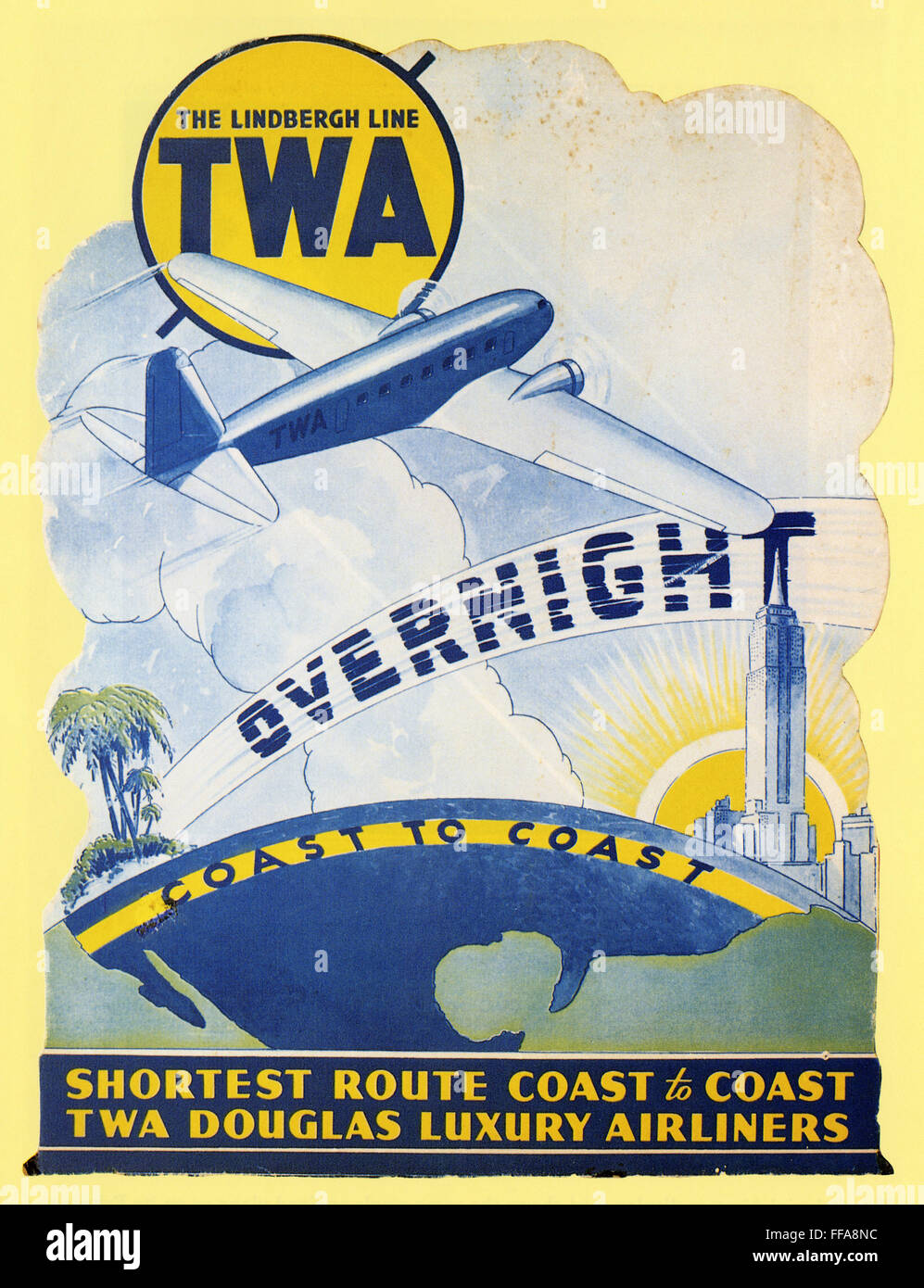 TRANS-WORLD AIRLINES 1934. /nA 1934 Trans-World Airlines poster ...