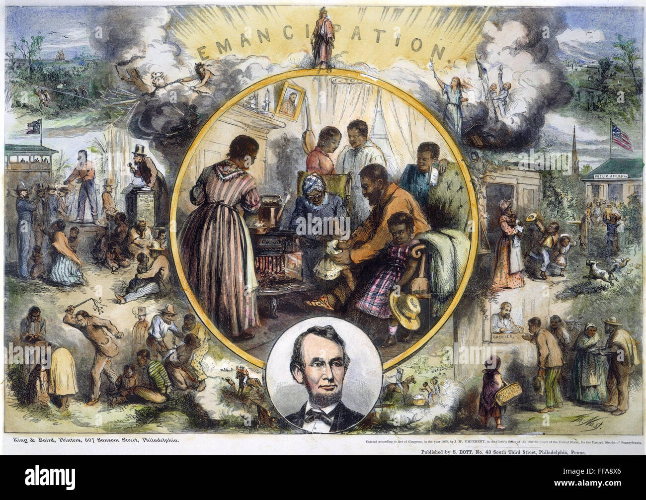 EMANCIPATION PROCLAMATION. /nThomas Nast's celebration of the ...