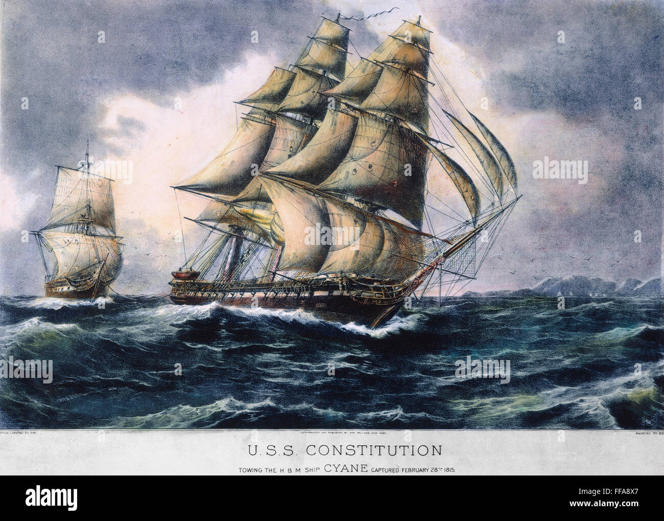 USS CONSTITUTION, 1815. /nThe engagement between the USS Consititution ...