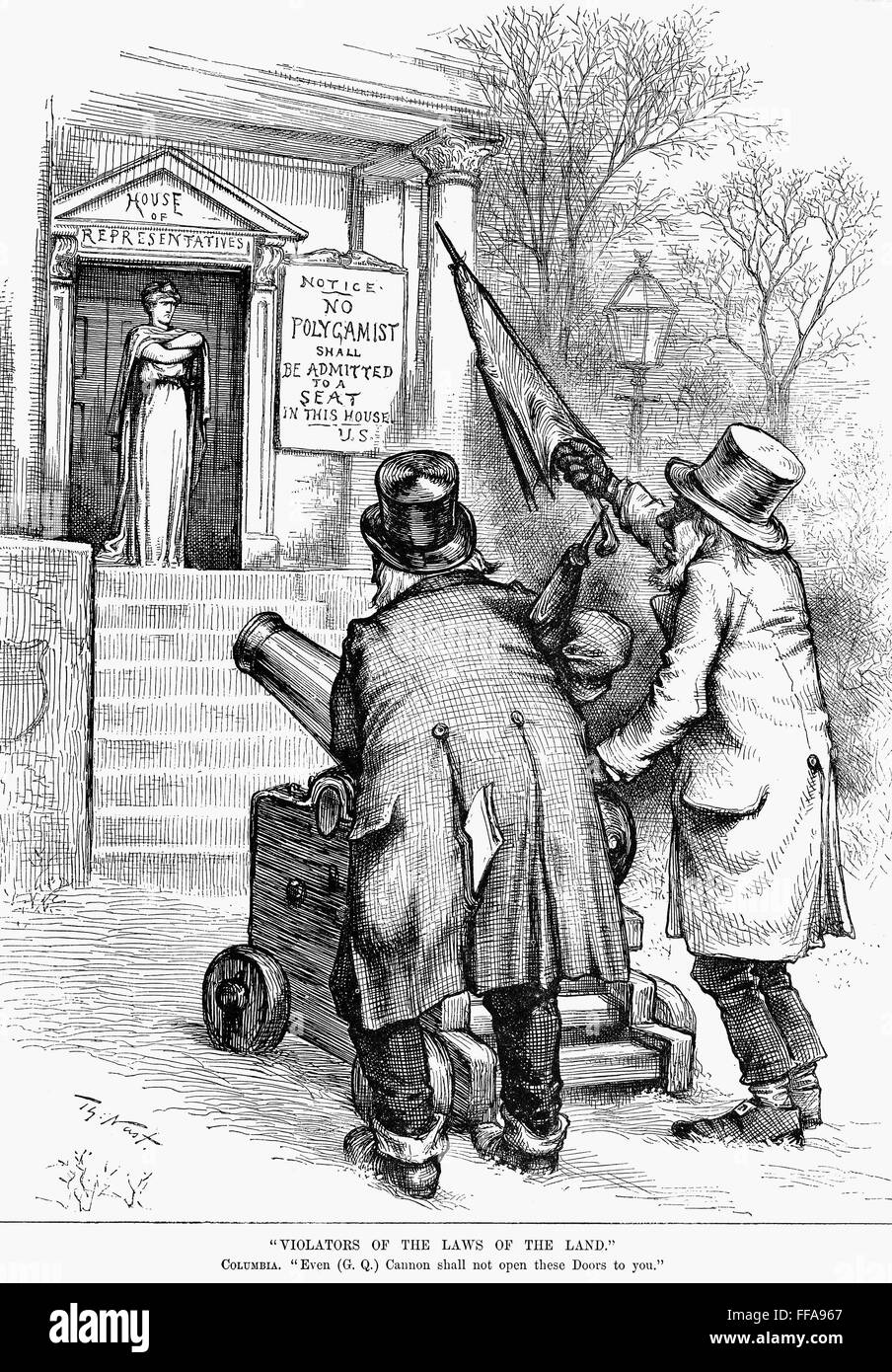 Mormon polygamy cartoon hi-res stock photography and images - Alamy