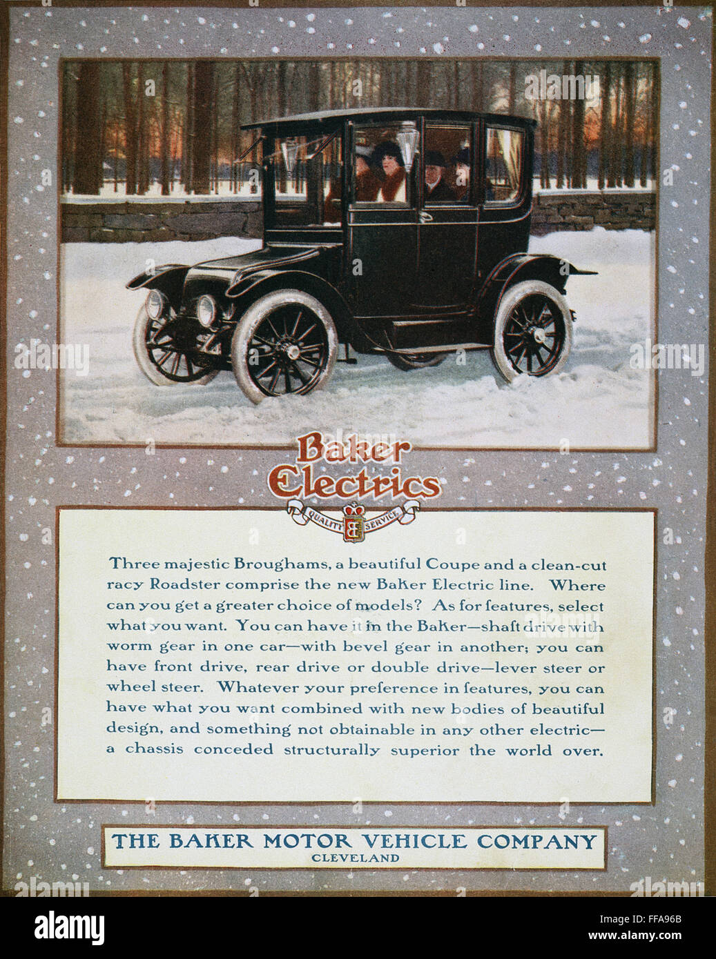 BAKER AUTOMOBILE AD, 1914. /nBaker electric automoblie advertisement ...