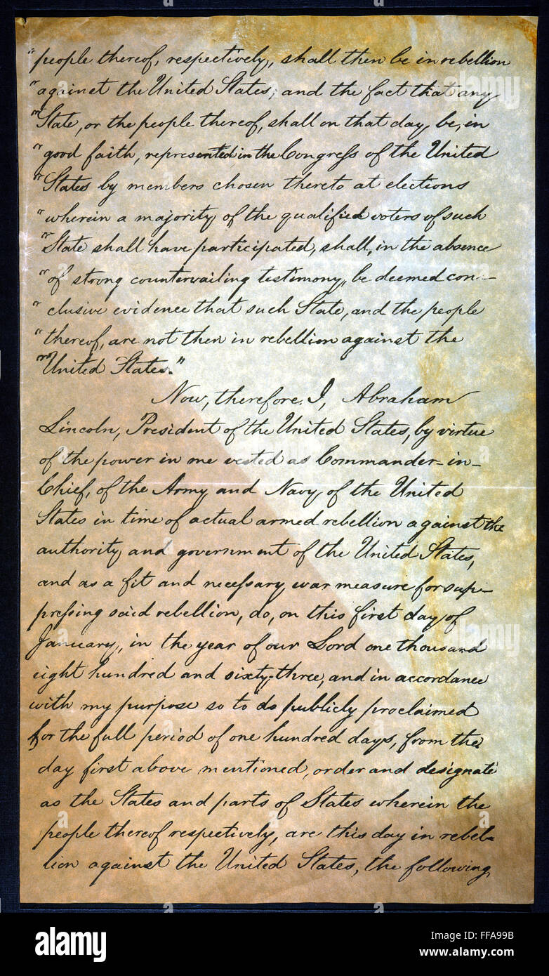 EMANCIPATION PROC., P. 2. /nAbraham Lincoln's holograph manuscript ...