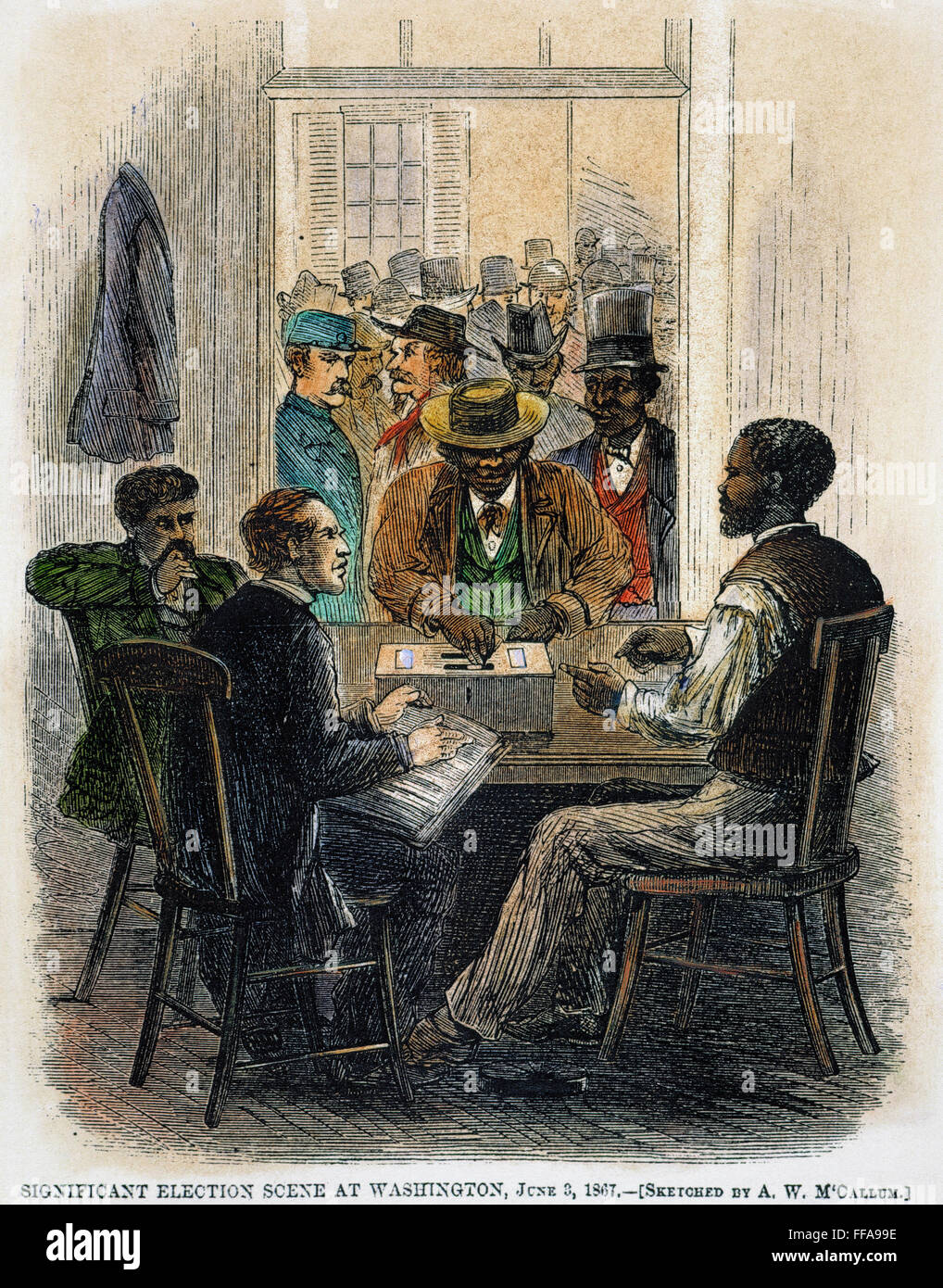 WASHINGTON: VOTING, 1867. /nBlack freedmen voting at Washington, D.C ...