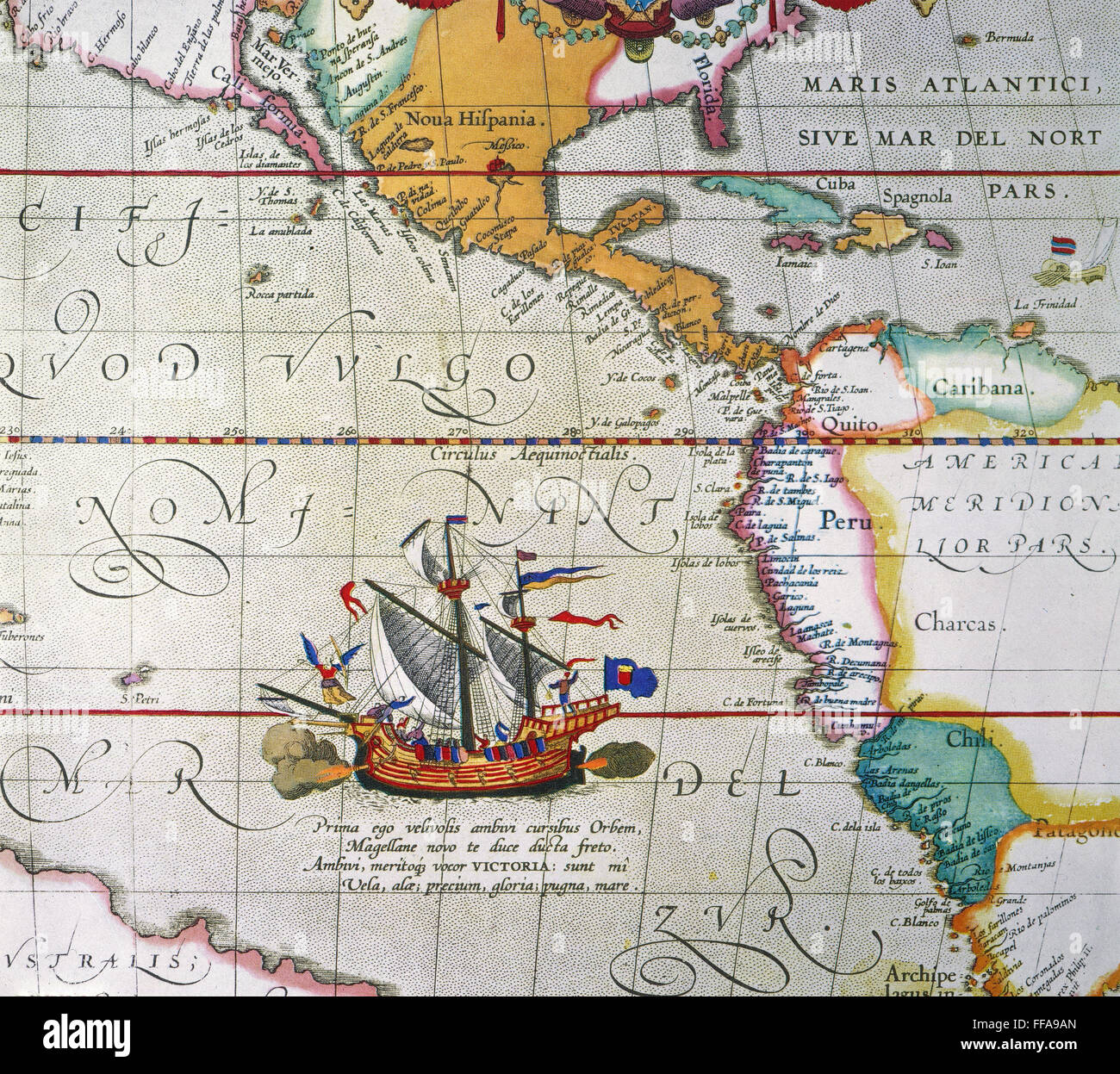MAGELLAN: VICTORIA, 1590. /nFerdinand Magellan's ship Victoria under ...