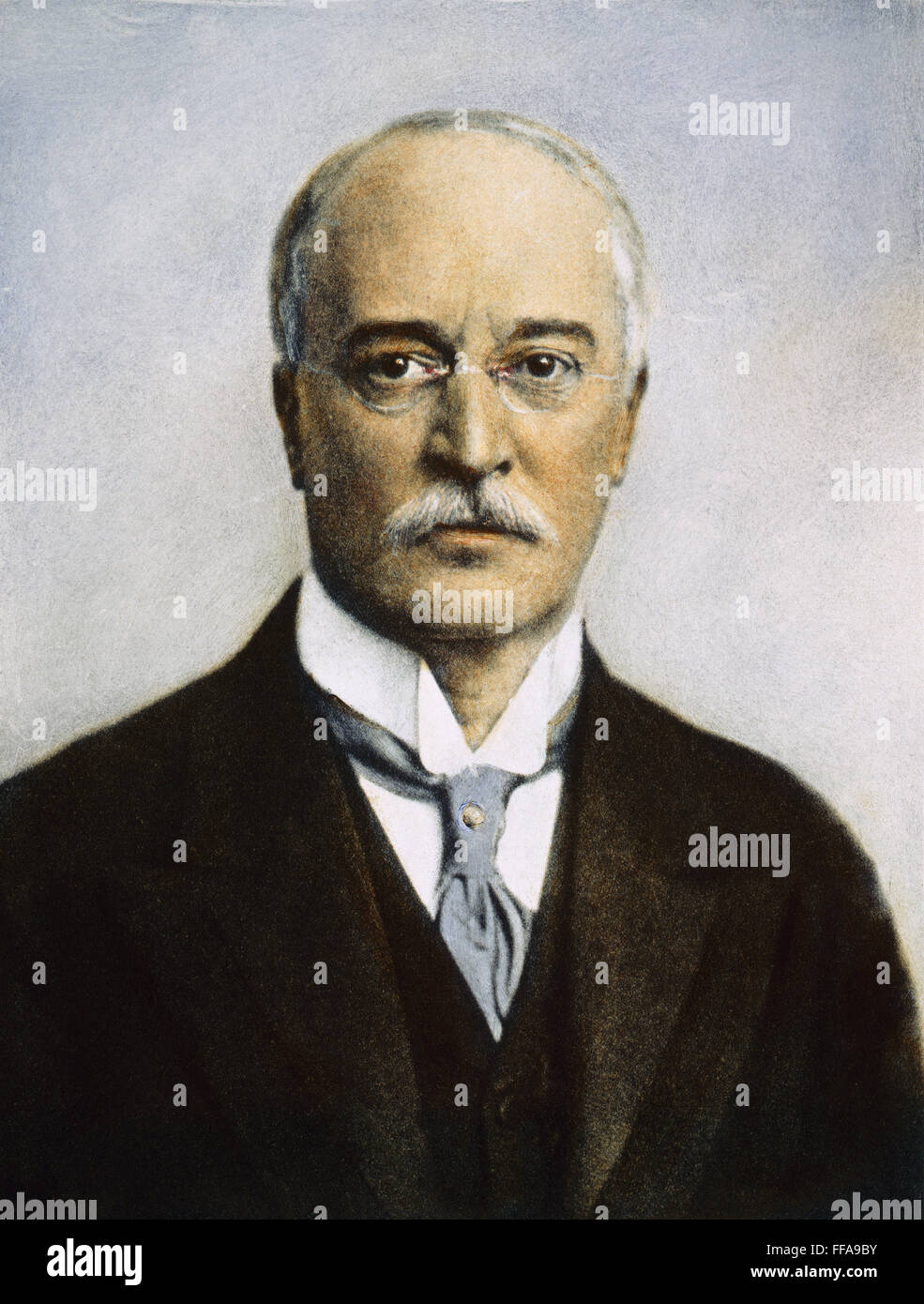 RUDOLF DIESEL (1858-1913). /nGerman mechanical engineer. Oil over a ...