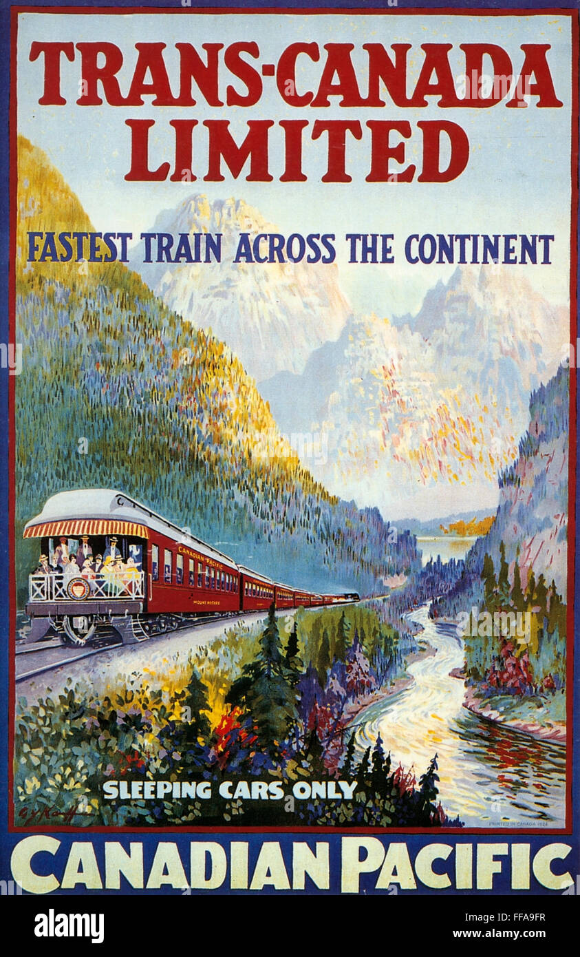 CANADIAN RAILROAD POSTER. /nPoster, 1924, by G.Y. Kauffman, for ...
