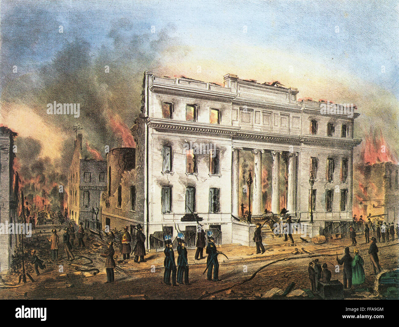 NYC: GREAT FIRE OF 1835. /nRuins of the Merchant's Exchange after the ...