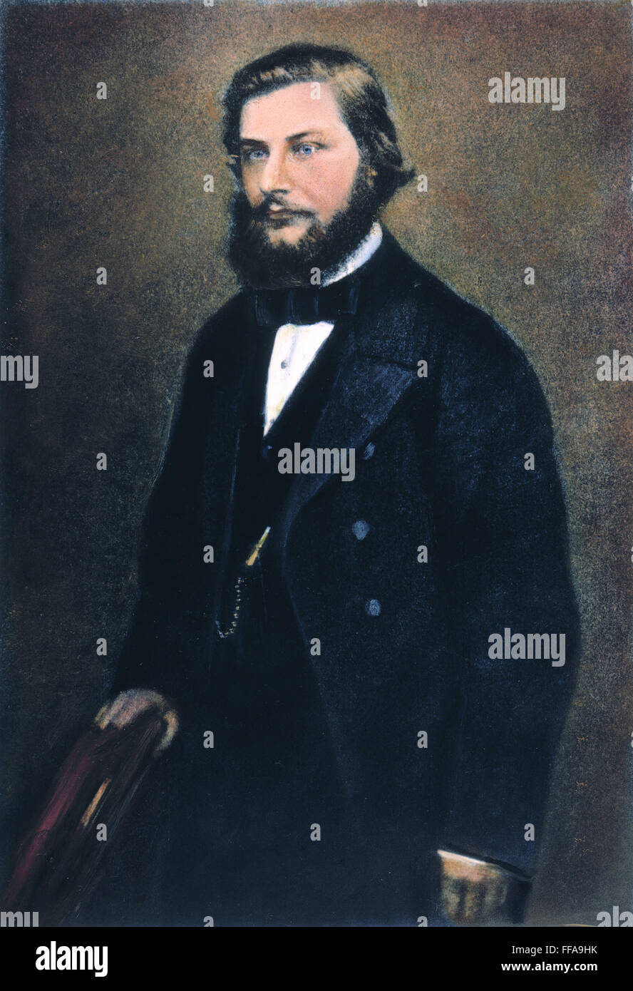 SIR WILLIAM HENRY PERKIN /n(1838-1907). English chemist: oil over a ...