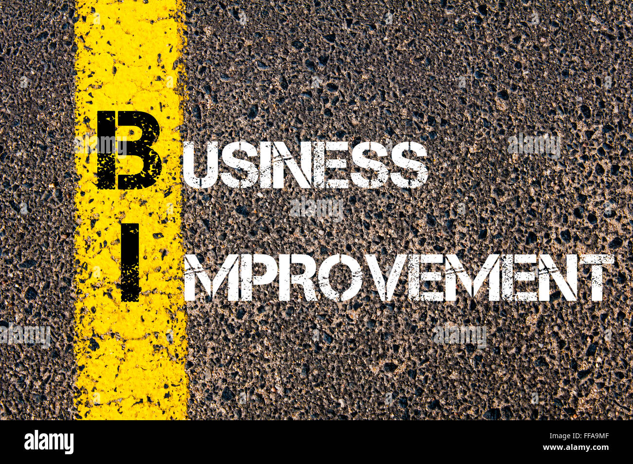 Concept image of Business Acronym BI Business Improvement written over ...