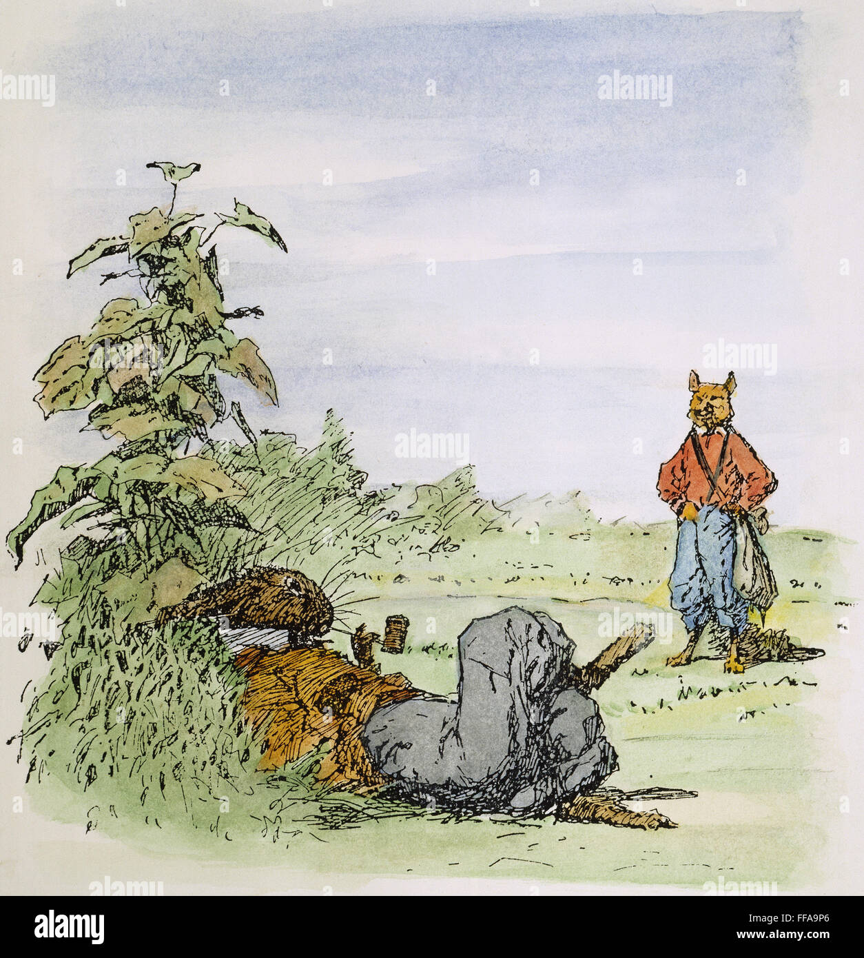 HARRIS: UNCLE REMUS, 1895. /nBrer Rabbit and Brer Fox. Pen-and-ink ...