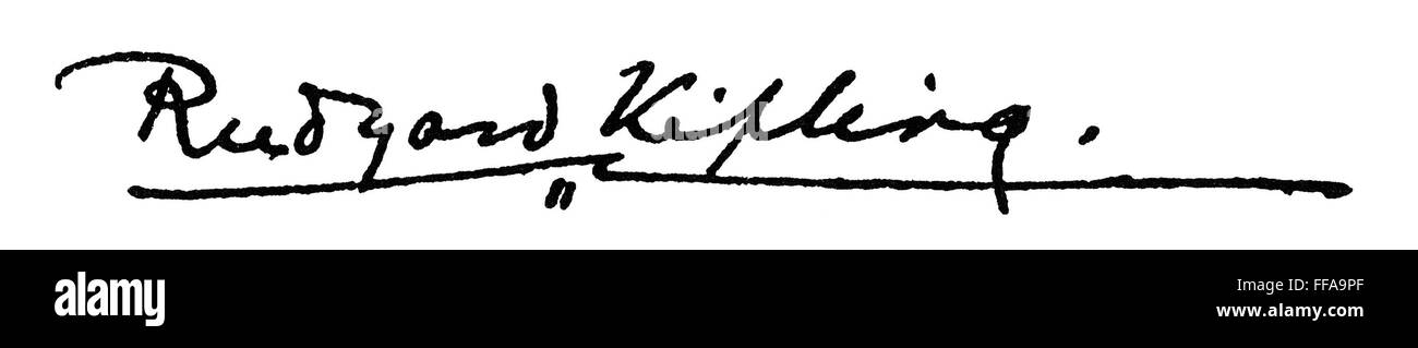 RUDYARD KIPLING (1865-1936)./nEnglish writer. Autograph signature Stock ...