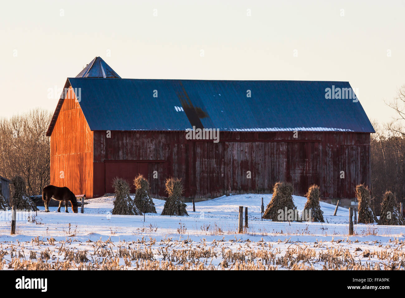Corn shocks hi-res stock photography and images - Alamy