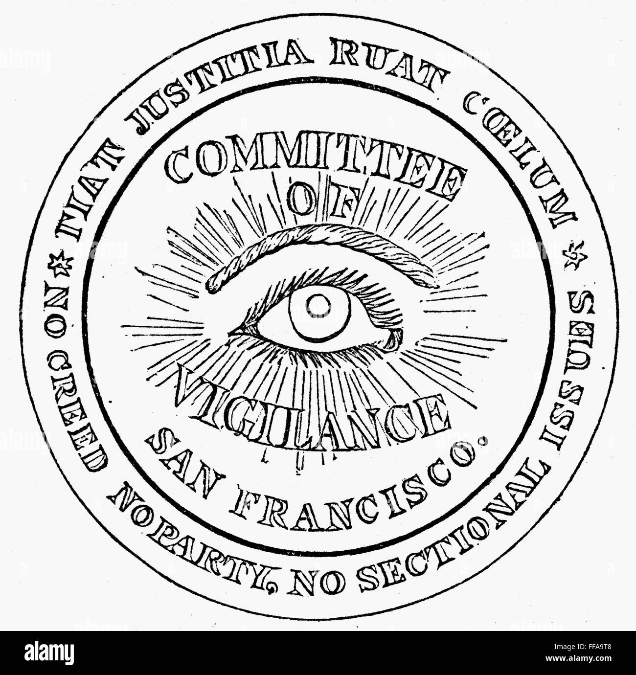 VIGILANTE SEAL, 1856. /nSeal of the San Francisco Vigilance Committee ...