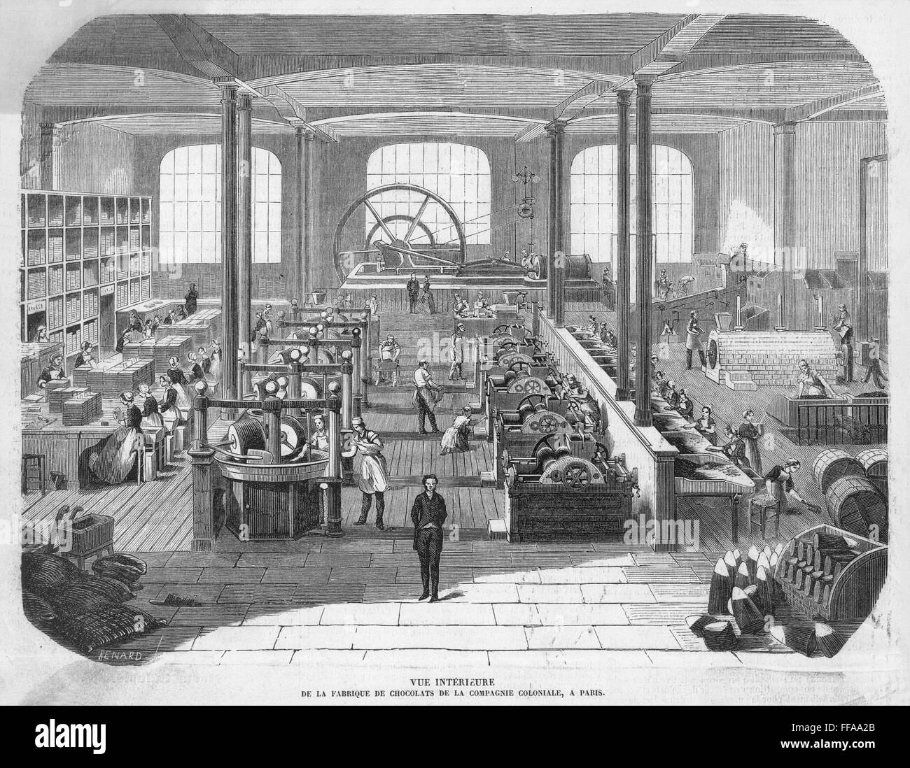 CHOCOLATE FACTORY. /nInterior of a chocolate factory in Paris, France ...