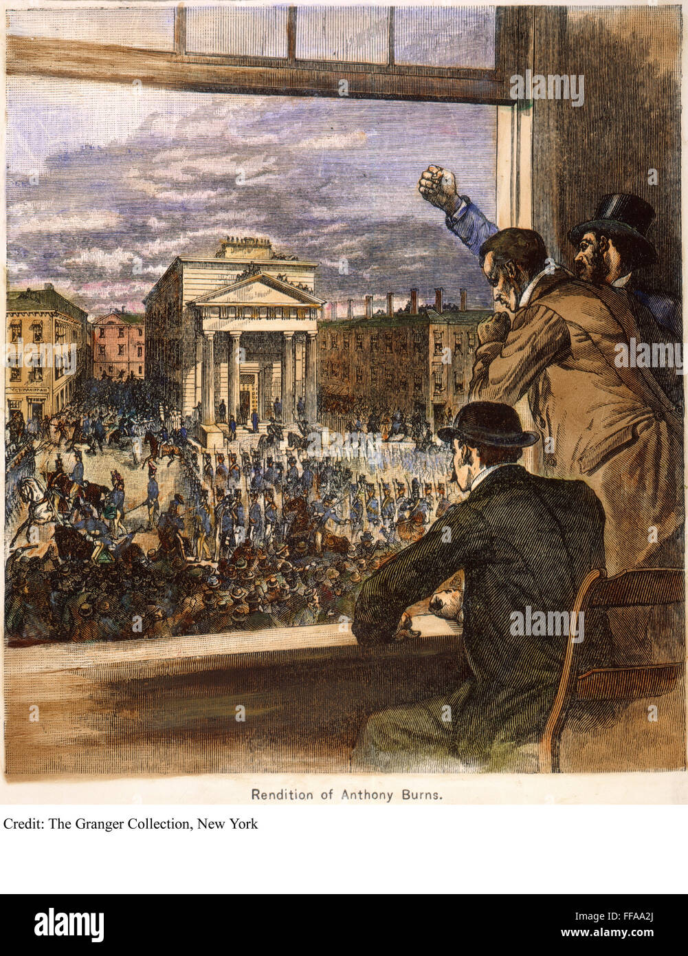 ANTHONY BURNS TRIAL, 1854. /nFederal and state troops returning Anthony ...