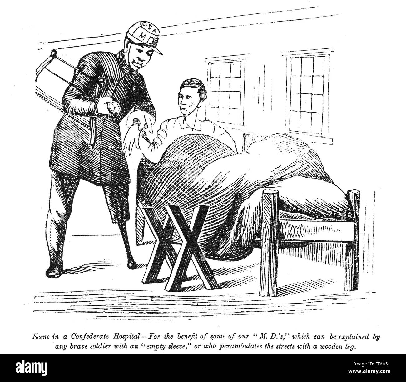 CIVIL WAR: ARMY PHYSICIAN. /nConfederate Army physician measuring the ...