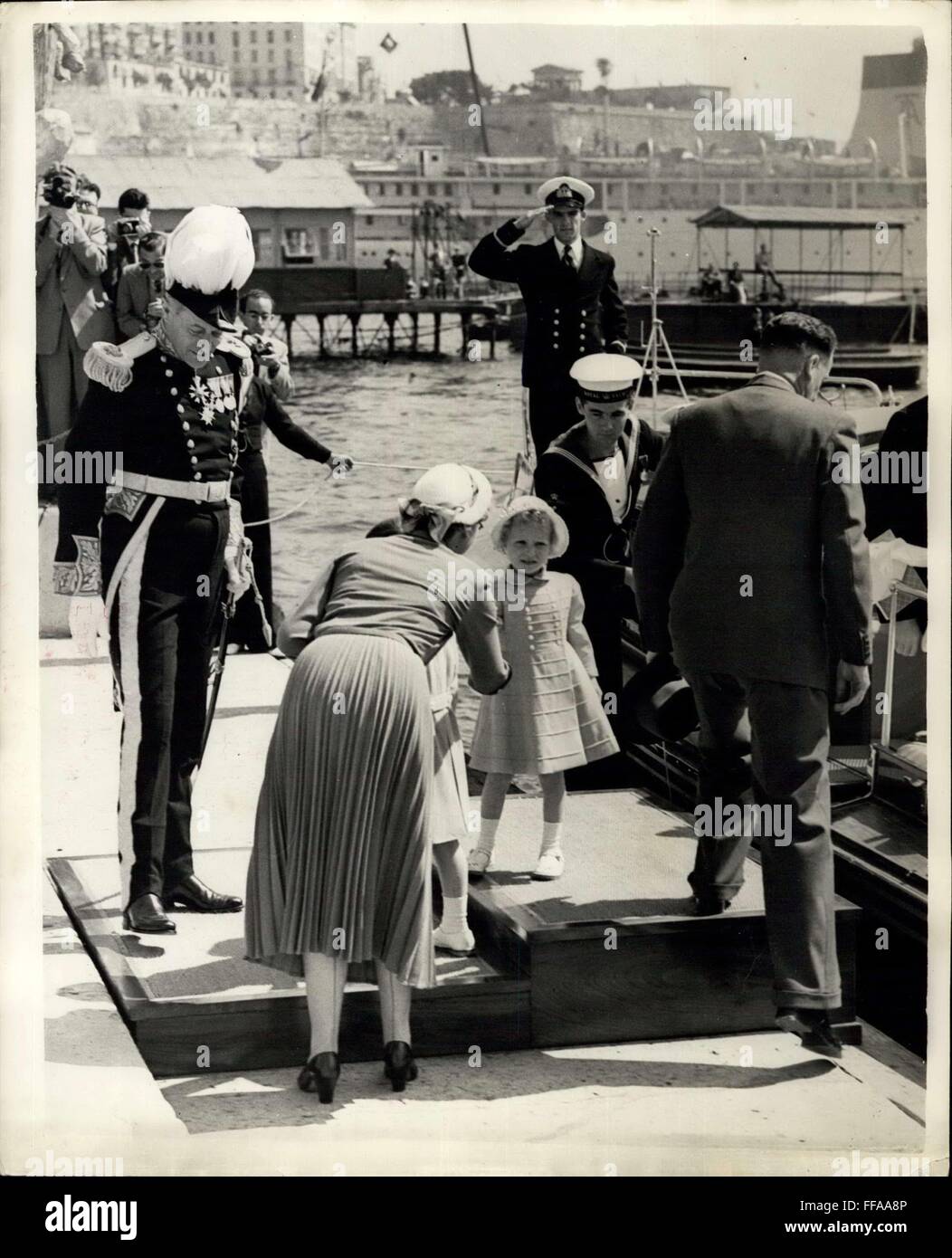 1964 - Prince Charles and Princess Anne watch Malta Parade.: Prince ...