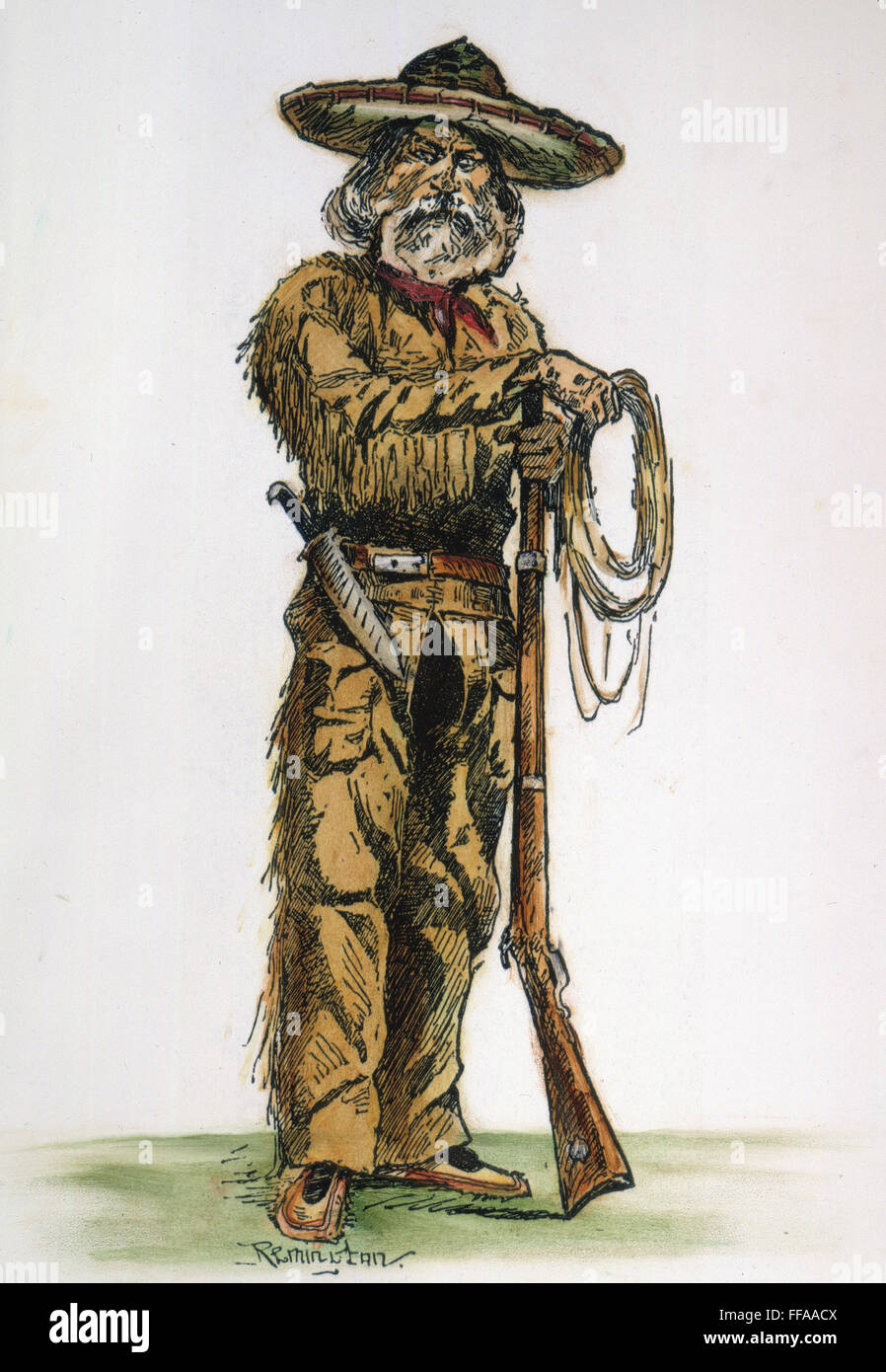 TEXAS COWBOY, 1887. /nAn old-style Texas cowman. Drawing, 1887, by ...