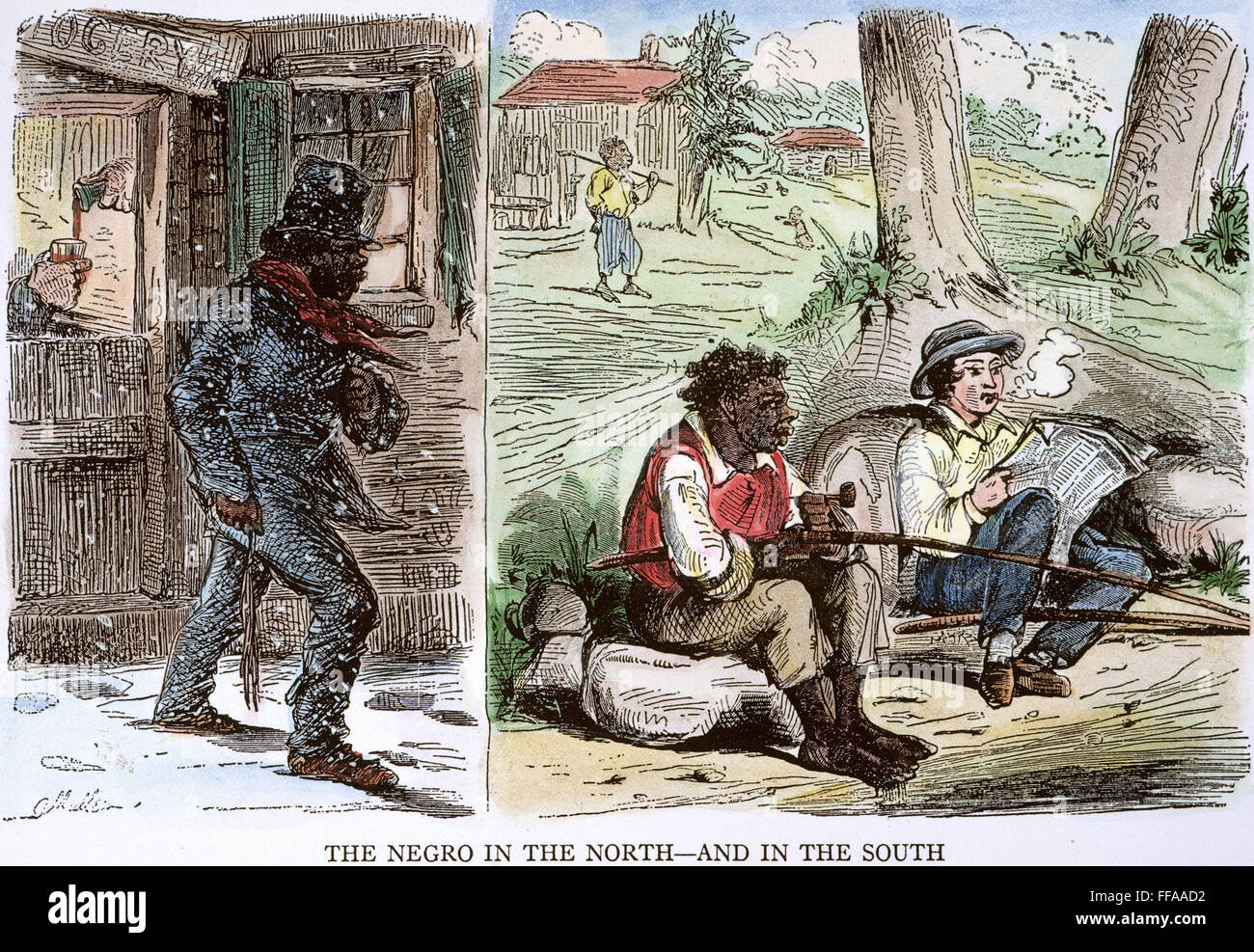 CARTOON: SLAVERY, c1859. /nA Northern American cartoon, c1859 ...