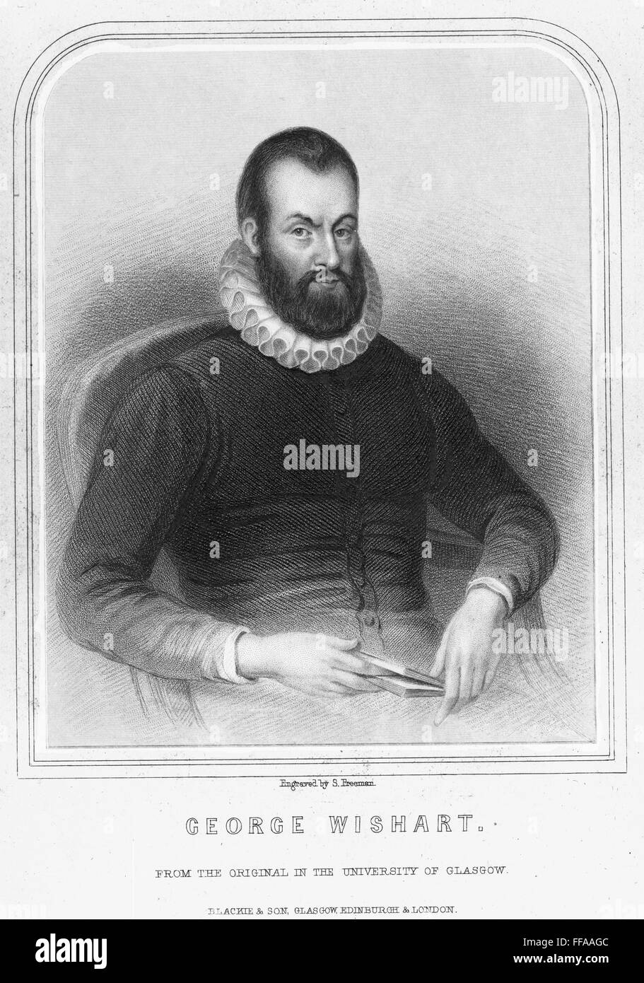 GEORGE WISHART (1513-1546). /nScottish reformer and martyr. Stipple ...