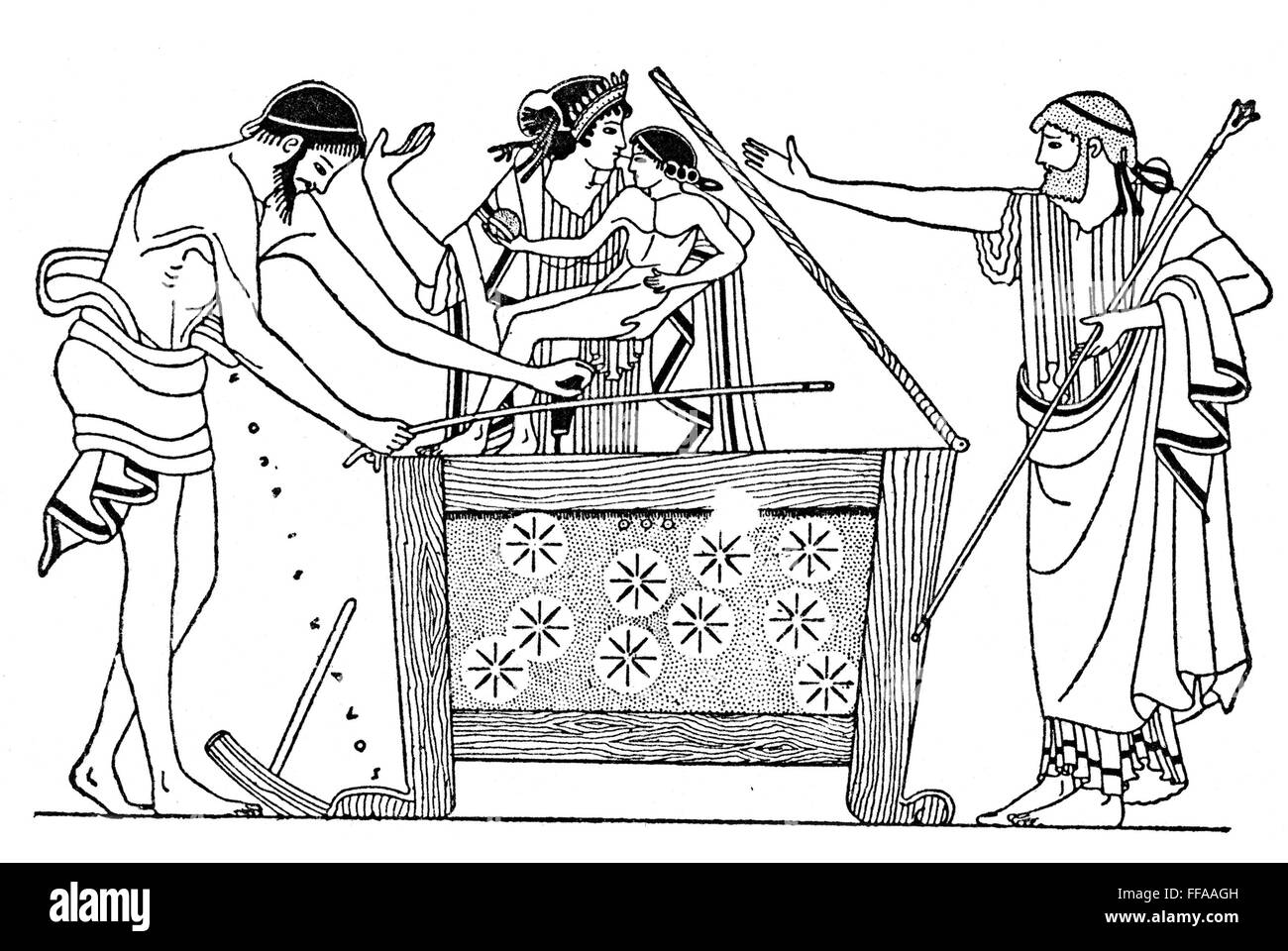 MYTHOLOGY: DANAE. /nDanae and her son, Perseus, are rescued from the ...