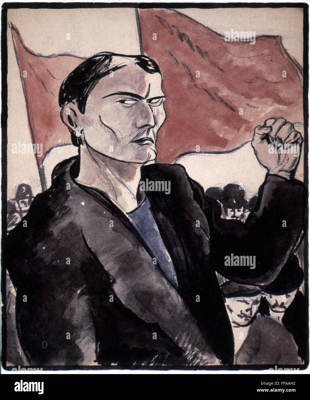 HANSEN: ANARCHIST, 1916./nWatercolor, 1916, by the Danish artist Anton ...