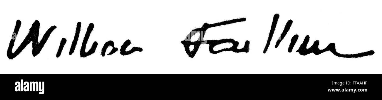 WILLIAM FAULKNER /n(1897-1962). American writer. Autograph signature ...