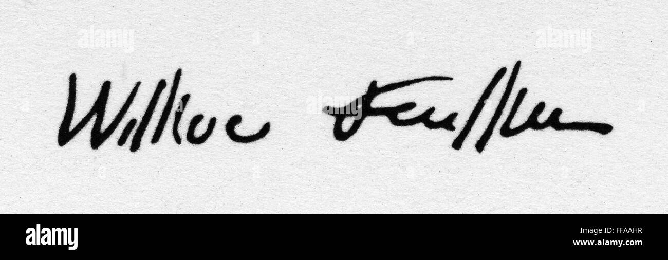 WILLIAM FAULKNER /n(1897-1962). American writer. Autograph signature ...