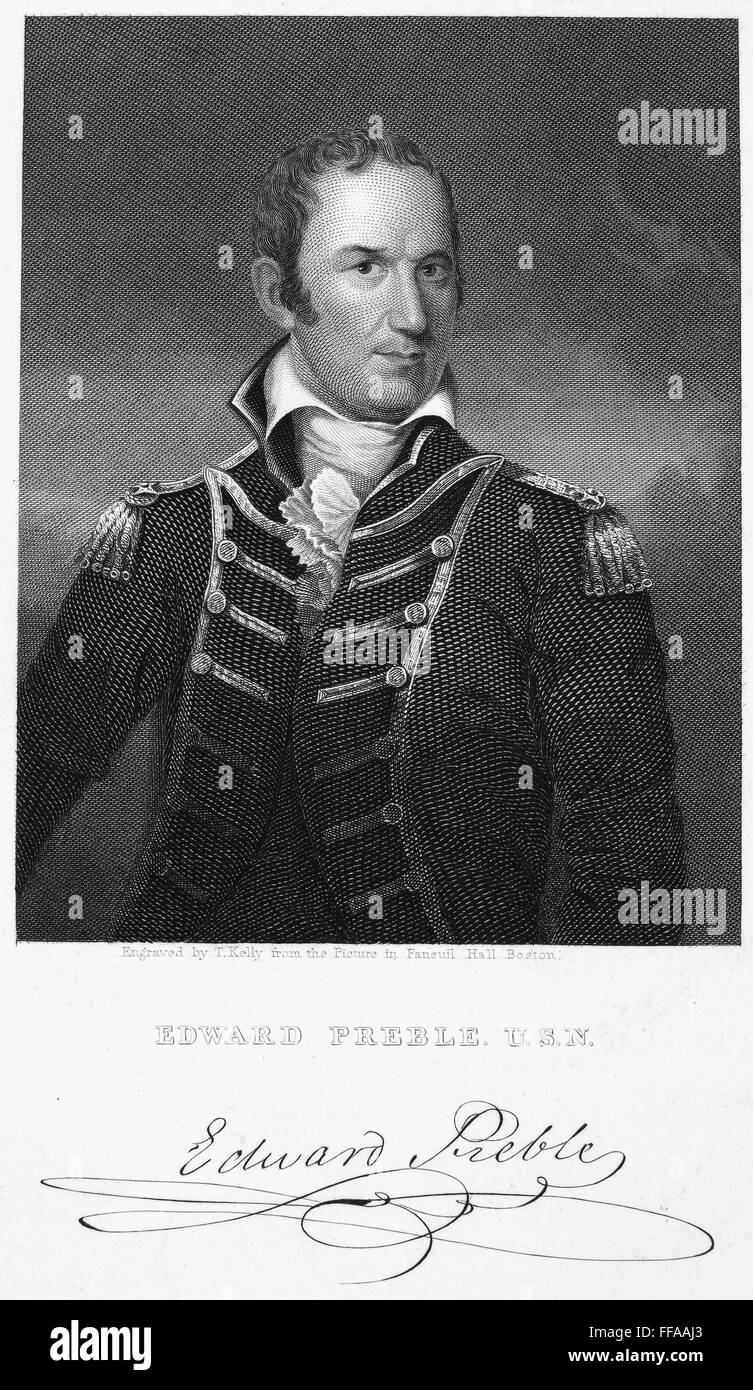 EDWARD PREBLE (1761-1807). /nAmerican naval officer./nSteel engraving ...