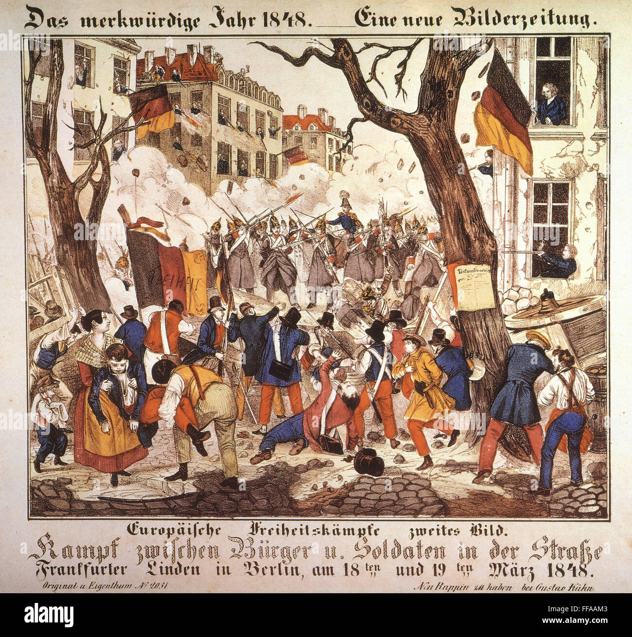 GERMAN REVOLUTION, 1848. /nFigthing between citizens and soldiers in ...