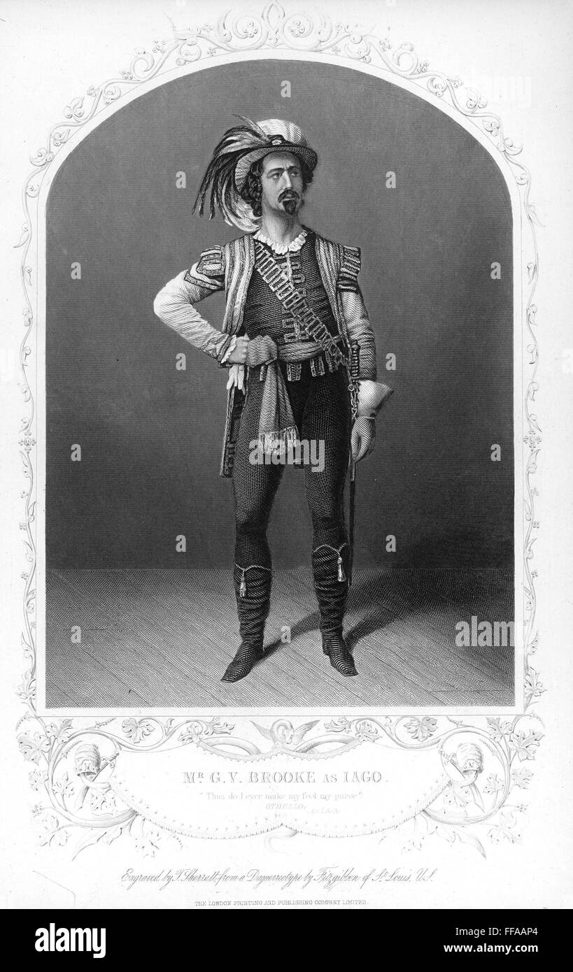 SHAKESPEARE: IAGO, 19th CT. /nMr G.V. Brooke as Iago from William ...