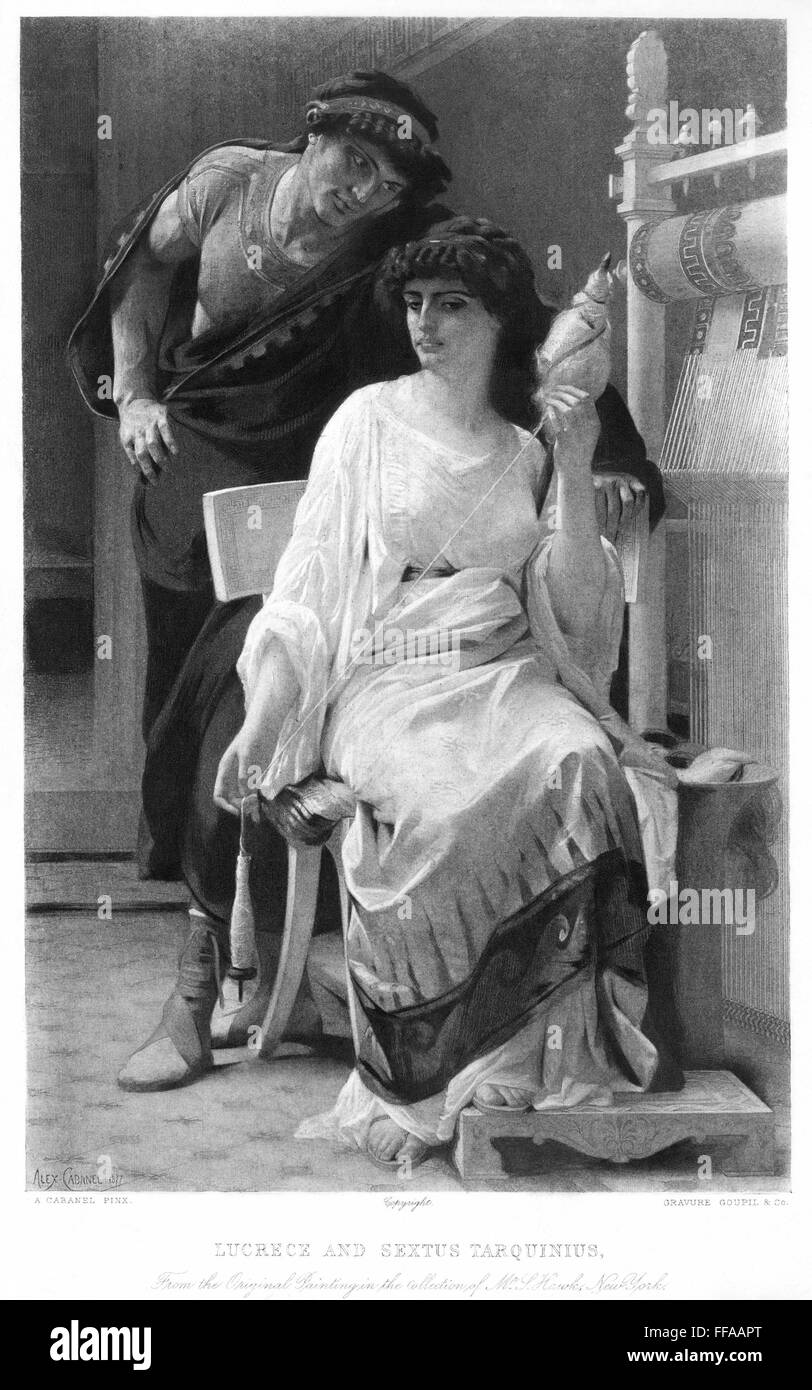 LUCRETIA (d.509 B.C.). /nRoman matron. With her violator, Tarquinius ...