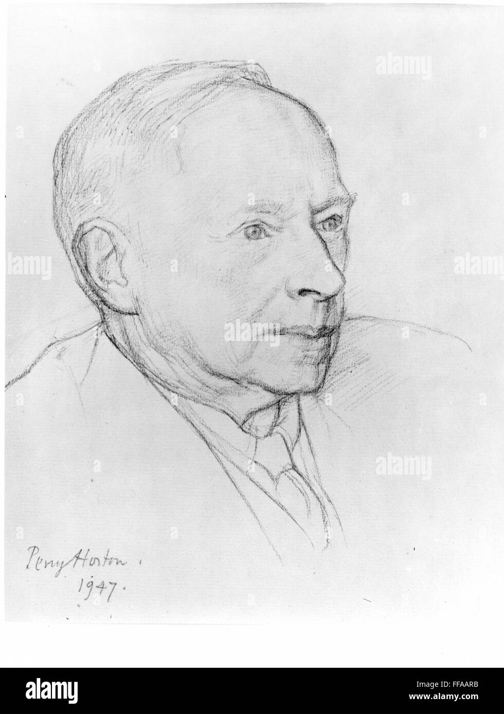 GEORGE E. MOORE (1873-1958)./nEnglish philosopher. Pencil and chalk ...