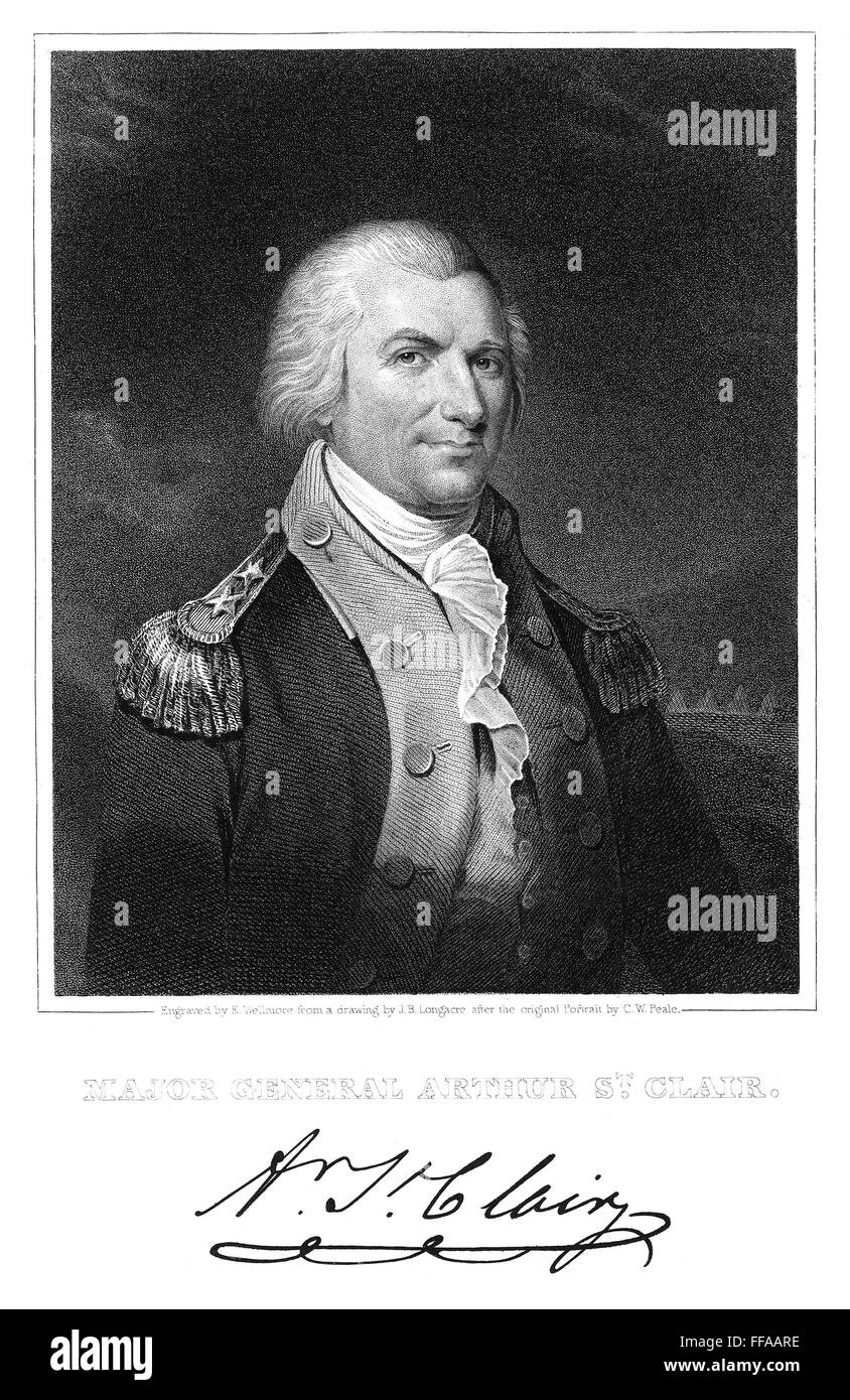 ARTHUR ST. CLAIR /n(1736?-1818). American soldier. Steel engraving ...