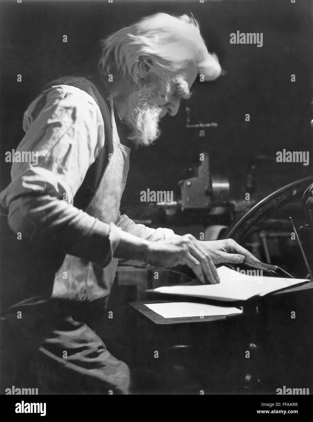 HINE: PRINTER, c1905. /nAmerican printer. Photograph by Lewis Hine ...