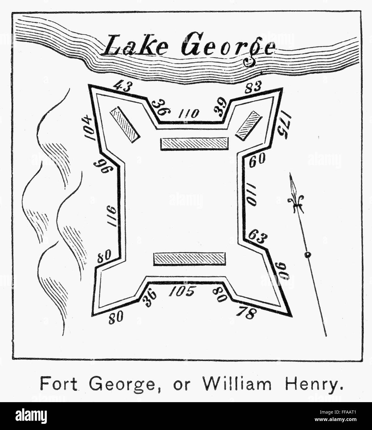 FORT WILLIAM HENRY, 1757. /nPlan of Fort William Henry, Lake George ...