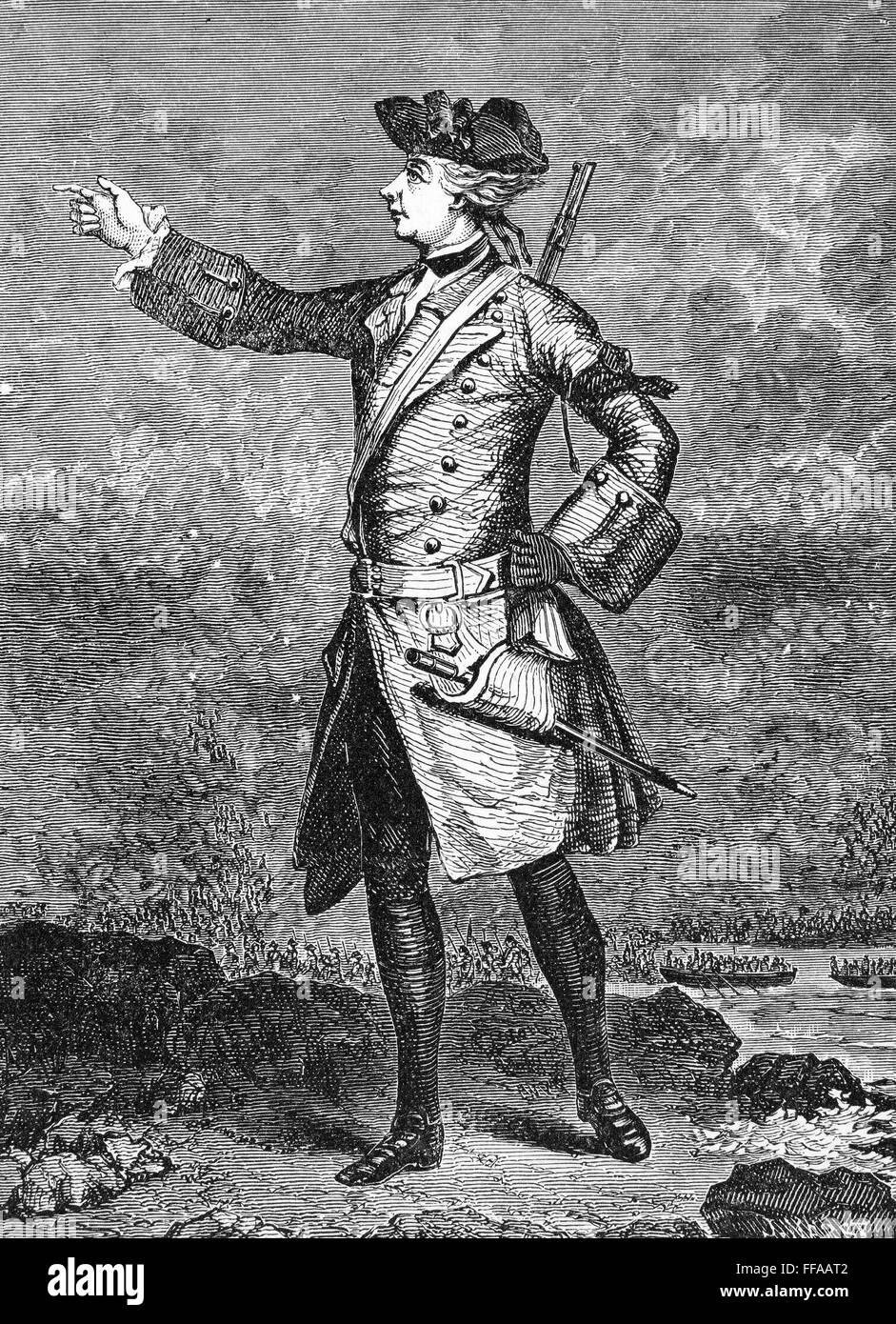 JAMES WOLFE (1727-1759). /nBritish army officer. Wood engraving, 19th ...