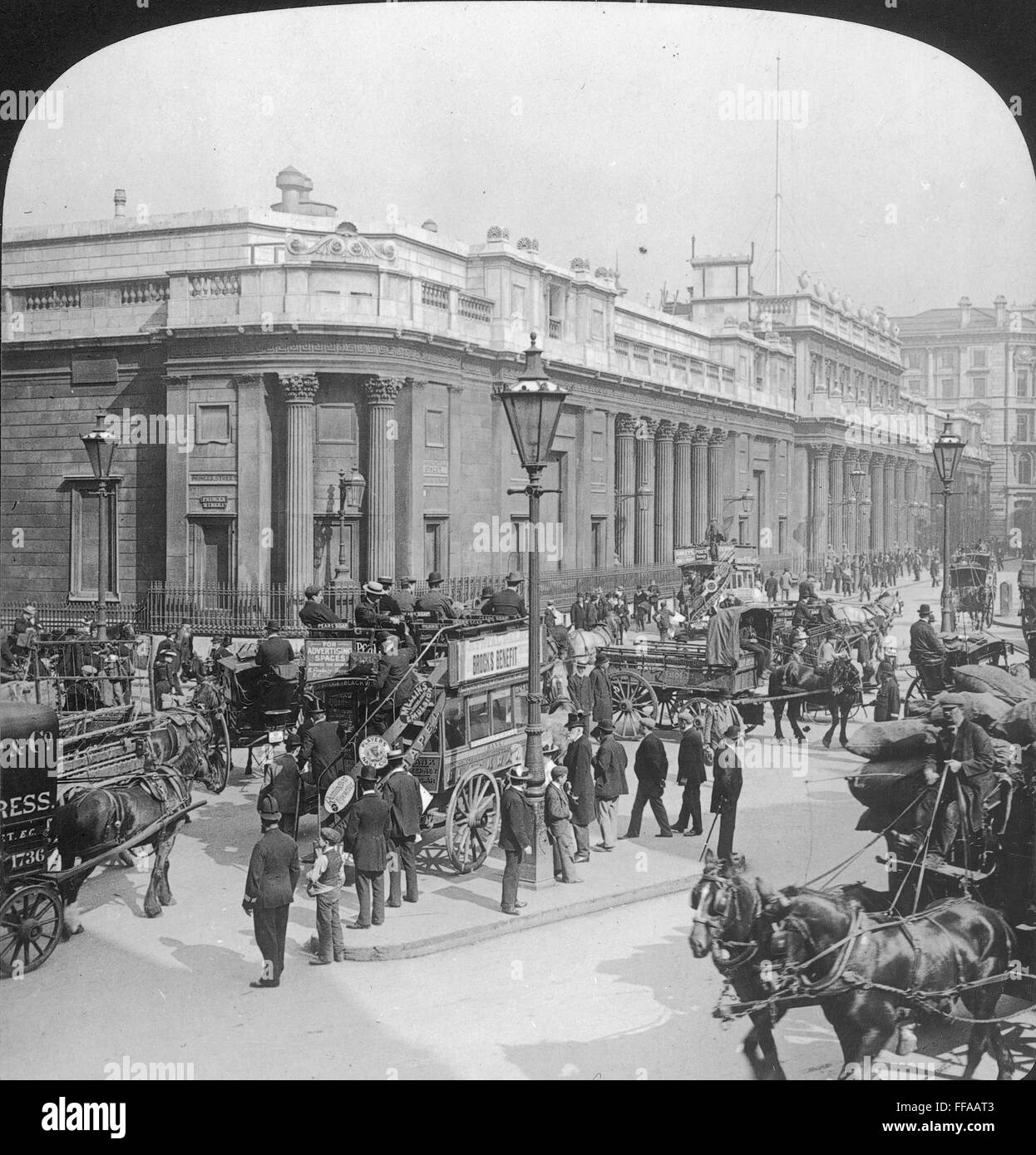 THE BANK OF ENGLAND. /nLondon, England; stereograph, 1901 Stock Photo ...