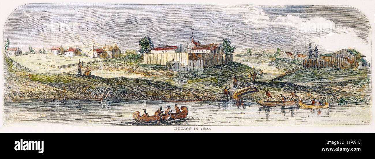 CHICAGO/FT. DEARBORN, 1820. /nFort Dearborn on the site of Chicago ...