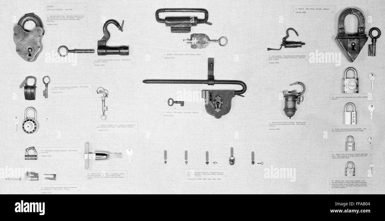 LOCKS AND KEYS. /nA collection of ancient and modern padlocks Stock ...