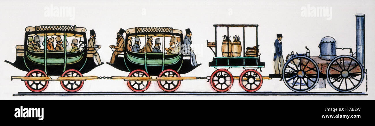 LOCOMOTIVE, 1831. /nThe 'DeWitt Clinton' locomotive built for the ...