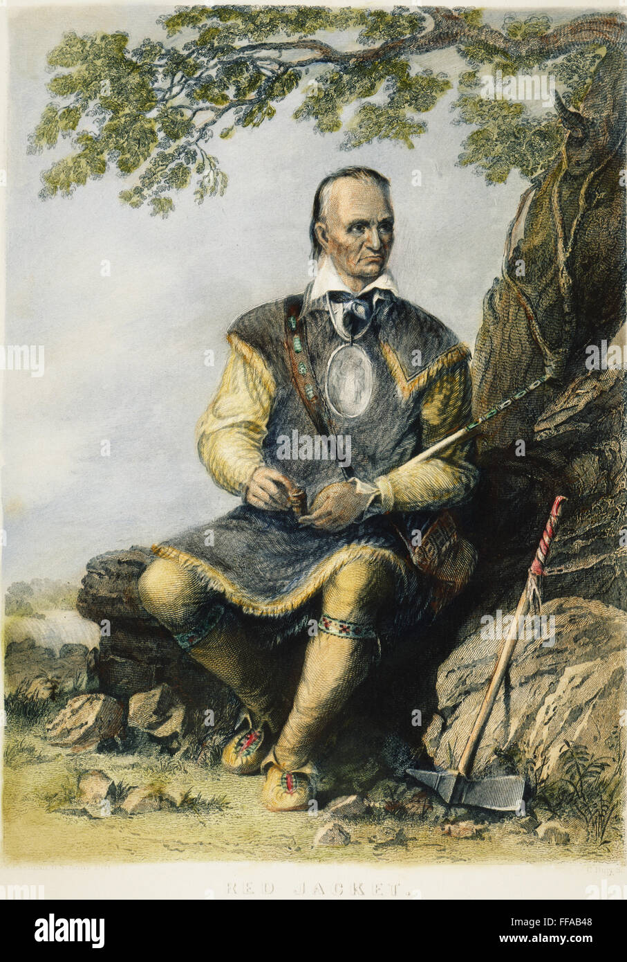 RED JACKET (1758?-1830)./nSeneca chief Sagoyewatha: steel engraving ...