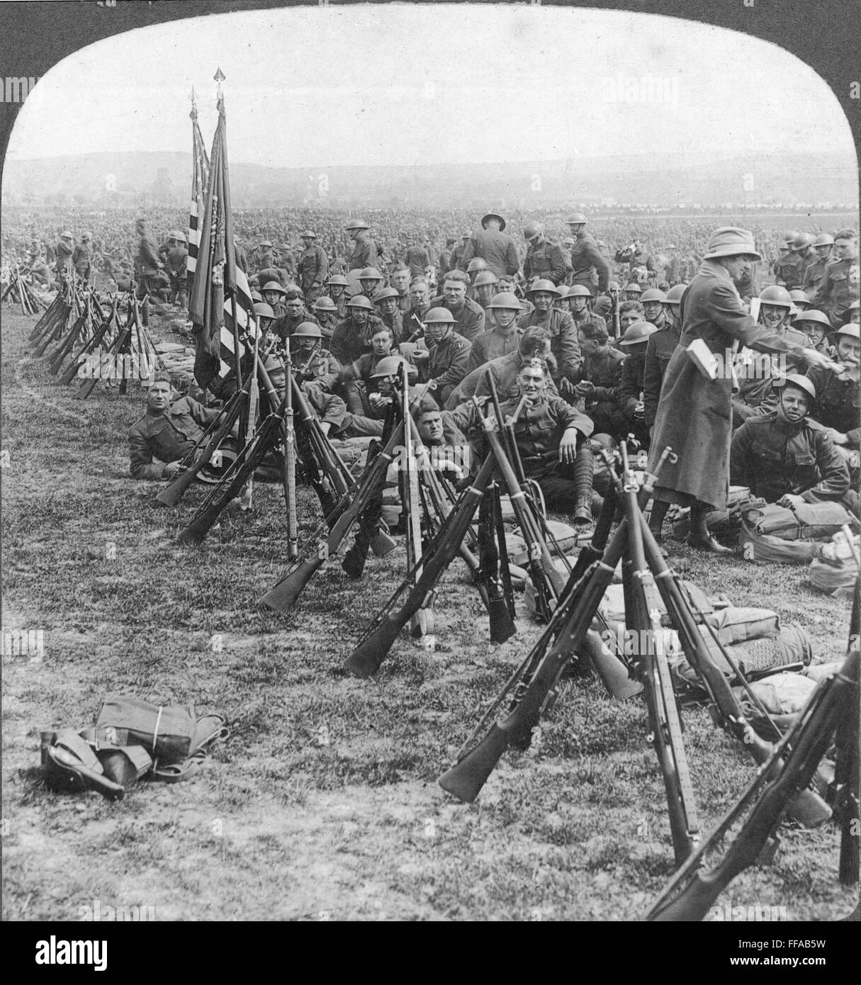 WORLD WAR I: U.S. TROOPS. /nSoldiers of the U.S. 89th Division relaxing ...