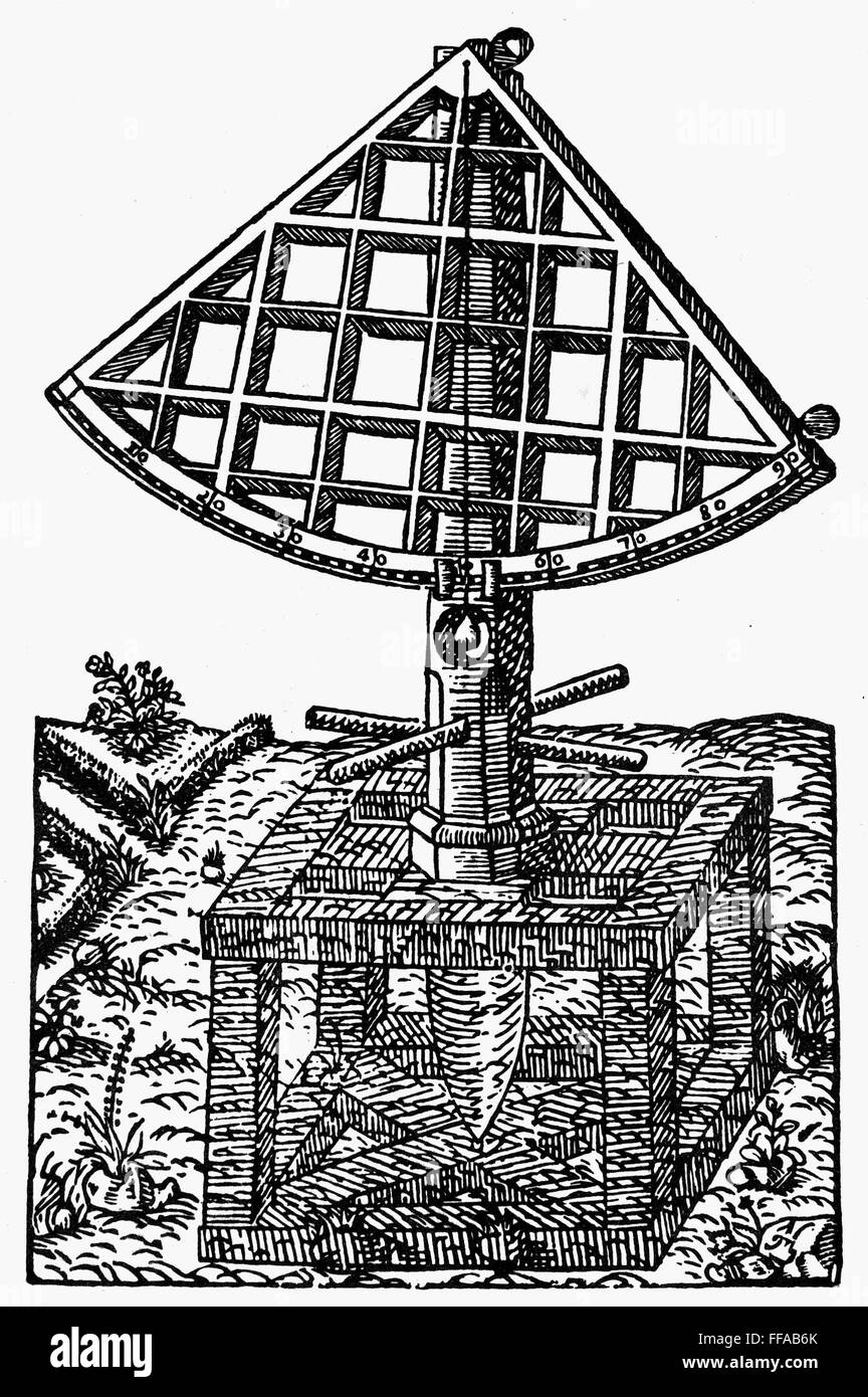 TYCHO BRAHE'S QUADRANT. /nWoodcut from his 'Astronomiae Instauratae ...