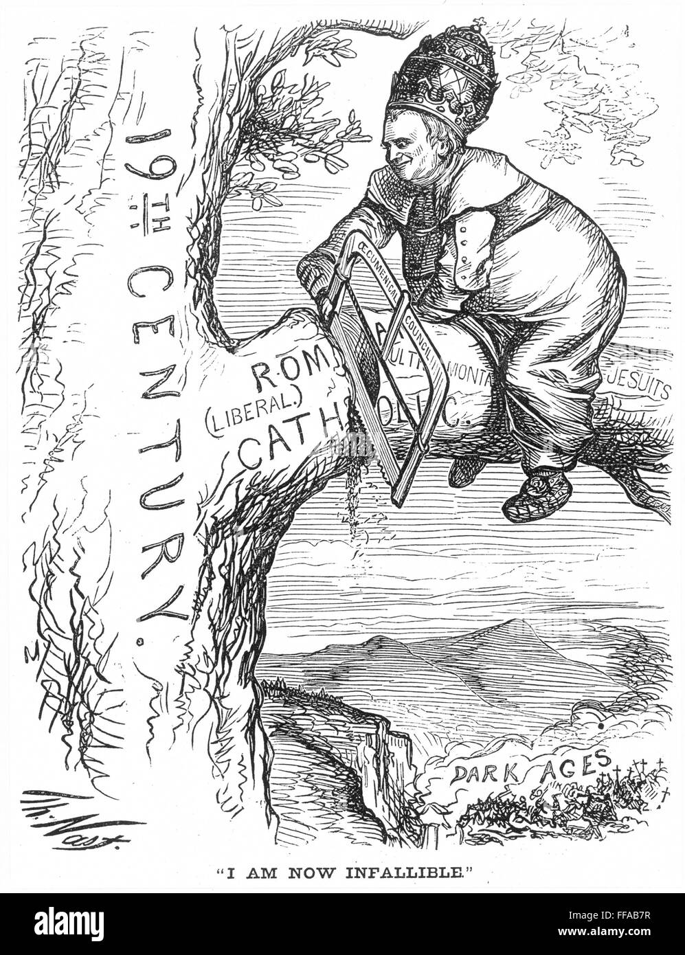 PAPAL-INFALLIBILITY CARTOON. /nAn American cartoon of 1870 by Thomas ...
