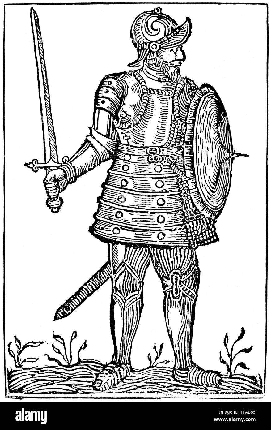 NORSE WARRIOR, 9th CENTURY. /nWoodcut, 16th century Stock Photo - Alamy