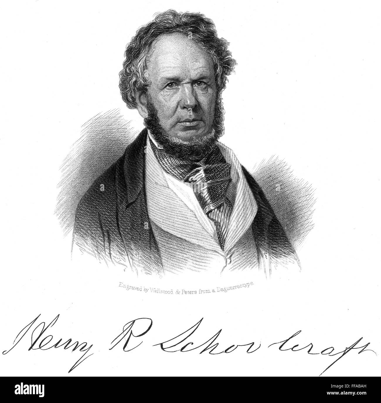 HENRY ROWE SCHOOLCRAFT /n(1793-1864). American ethnologist. Line and ...
