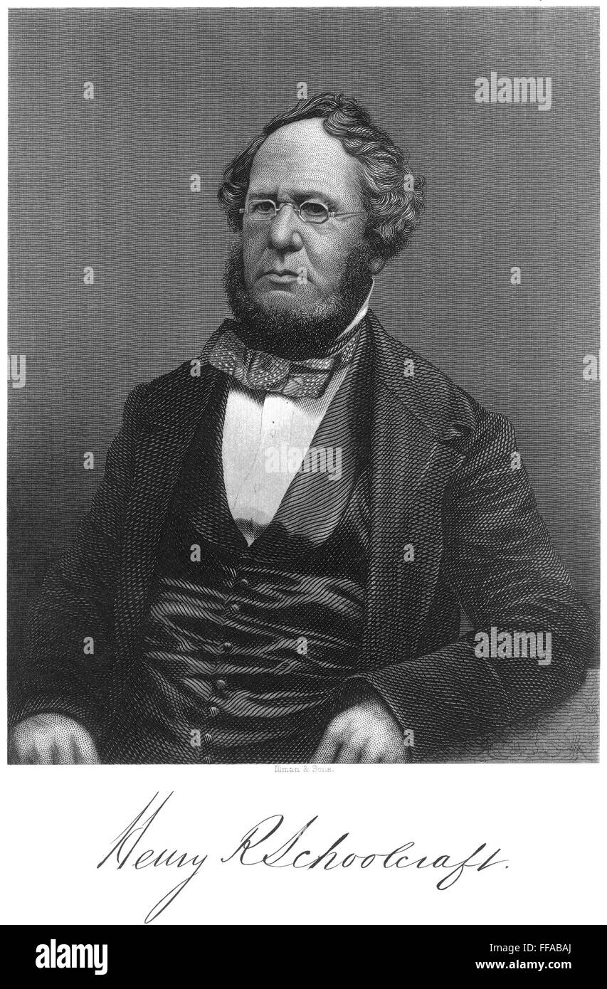 HENRY ROWE SCHOOLCRAFT /n(1793-1864). American ethnologist. Steel ...