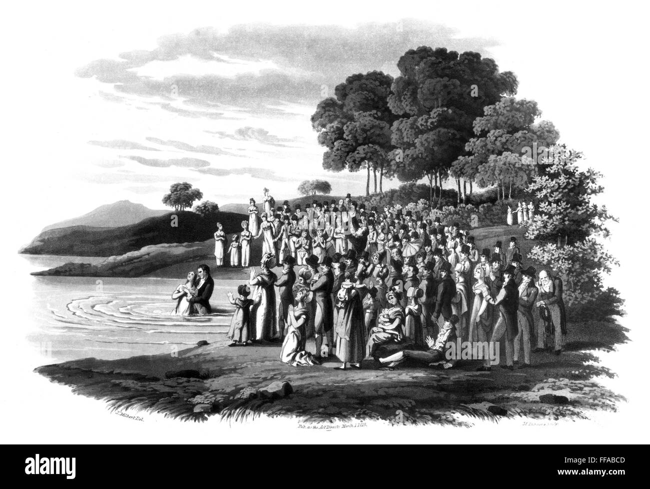 ANABAPTIST ADULT BAPTISM. /nAt Sandy Hill on the Hudson River, New York ...