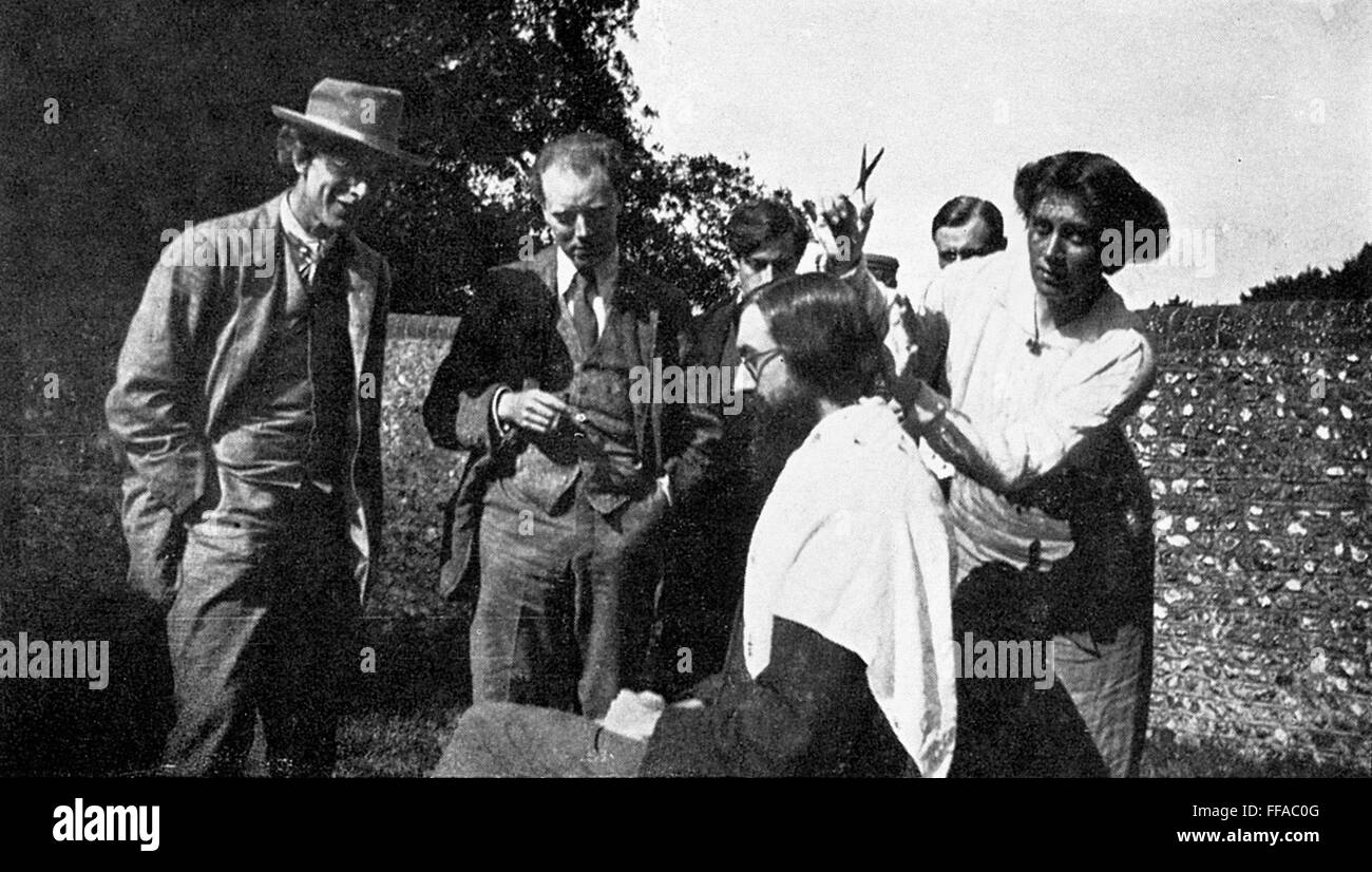 LYTTON STRACHEY /n(1880-1932). English writer. Vanessa Bell cutting ...